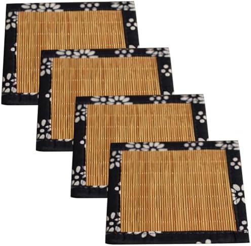 Amazon.com: NentMent 6 Pack Kung Fu Tea Cup Mat Natural Bamboo Coaster ...