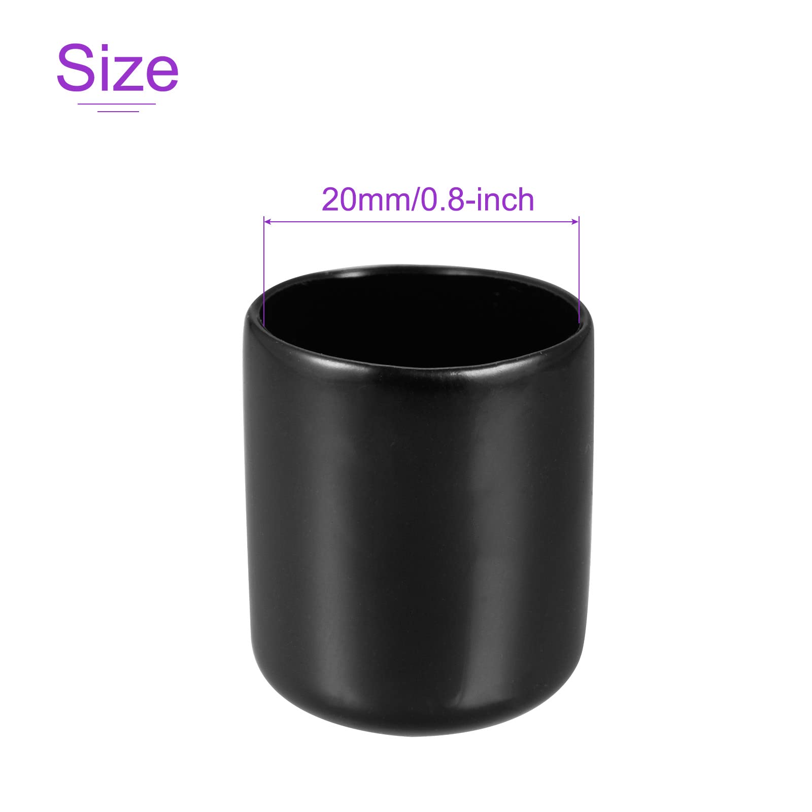 Snapklik.com : 20 Pack 20mm ID Black Screw Thread Protectors Rubber End ...