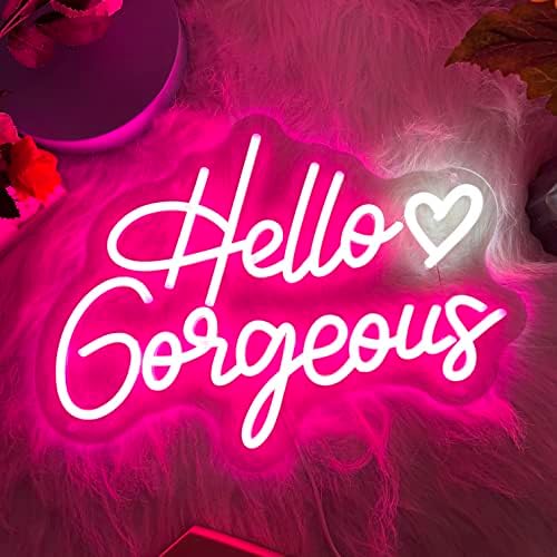 Amazon.com : Fukemara Large Neon Sign, Hello Gorgeous Led Neon Sign ...