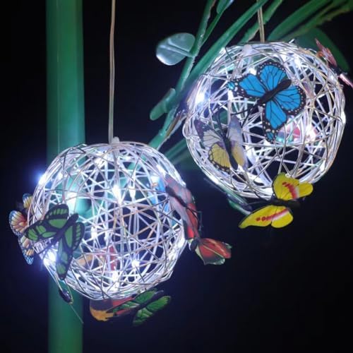 Amazon.com: Hanging Solar Lights Outdoor, Round Ball Light with ...