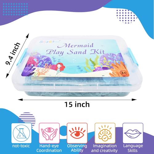 Snapklik.com : Mermaid Sensory Play Sand Kit, Ocean Sensory Bins For ...