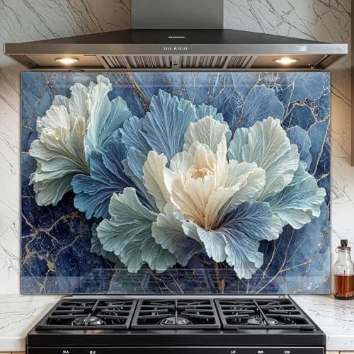 Tempered Glass Backsplash for Kitchen - Easy to Clean Behind Stove ...