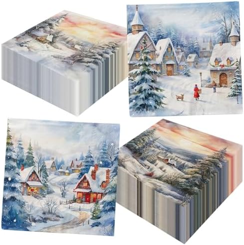 Amazon.com: 20-ct 3-ply 13x13 Snowfun Christmas Napkins for Kids ...
