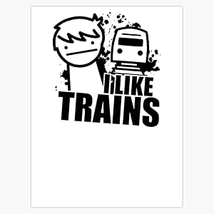 Amazon.com - ASDF I Like Trains Bumper Sticker Window Water Bottle Decal 5"