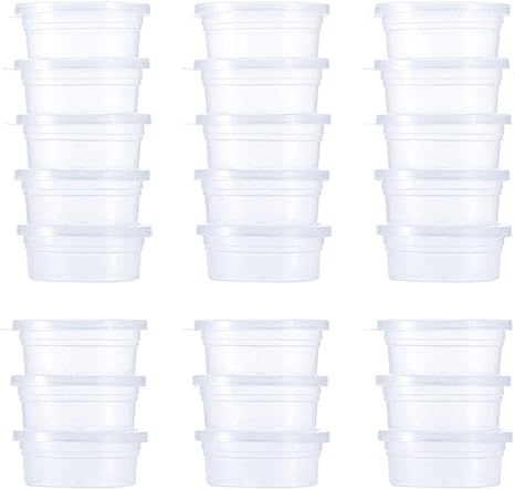 Slime Storage Containers 24 Pack, Leakproof Clear Plastic Foam Ball ...
