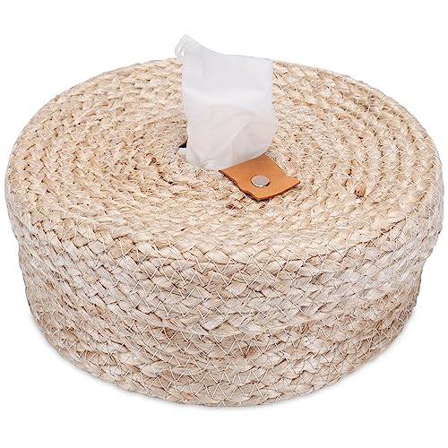 Decorasian Tissue Dispenser for Cosmetic Tissues Box, Braided Jute ...