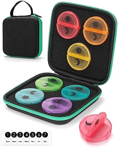 Amazon.com: Fullicon Pill Organizer 2 Times a Day, Daily Pill Box AM PM ...