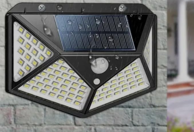 Generic Outdoor Solar Motion Sensor Wall Light, 100 LED, 3 Modes, 120 ...