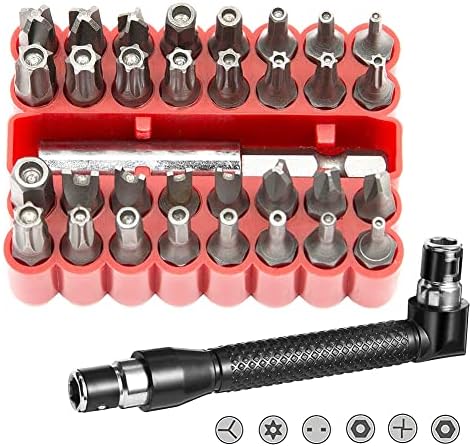 Kigauru 34 Piece Security Bit Set S2 Alloy Steel Magnetic Security ...