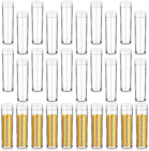 Amazon.com : 20 Pieces Coin Storage Tube Half Dollars Round Clear Coin ...