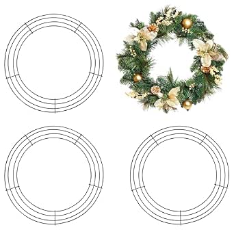 Amazon.com: 3 PCS Wreath Frame 14 Inch Wire Wreath Frames Metal Wreaths ...