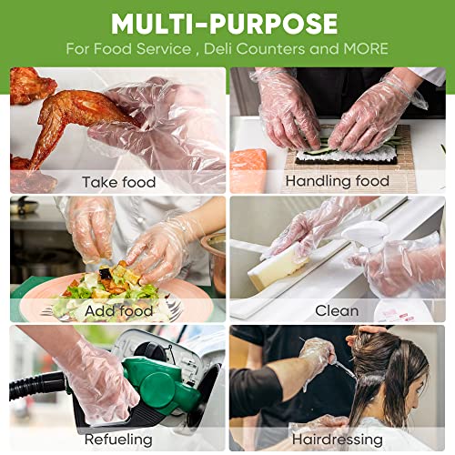 Snapklik.com : Disposable Food Prep Gloves - 500 PCS Disposable Plastic Gloves forFood Safe