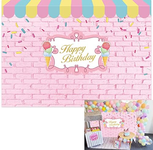 Amazon.com : BINQOO 7x5ft Ice Cream Backdrop Pink Candy Shop Backdrop ...