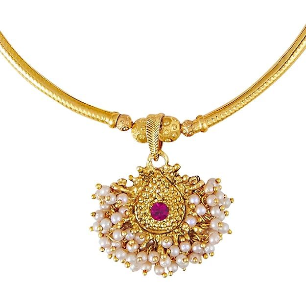 Buy Traditional Tanmani Maharashtrian chinchpeti moti necklace Pearl ...