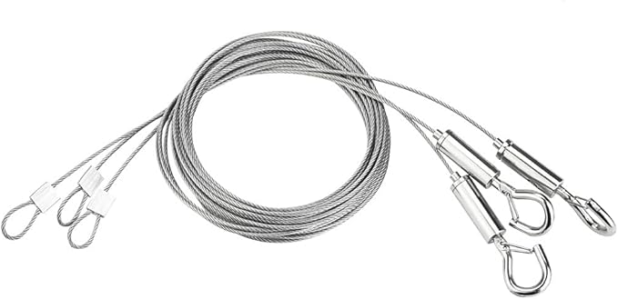 Favengo 3 Pcs Câble Metallique en Acier Inoxydable 304 Ajustable Câble ...