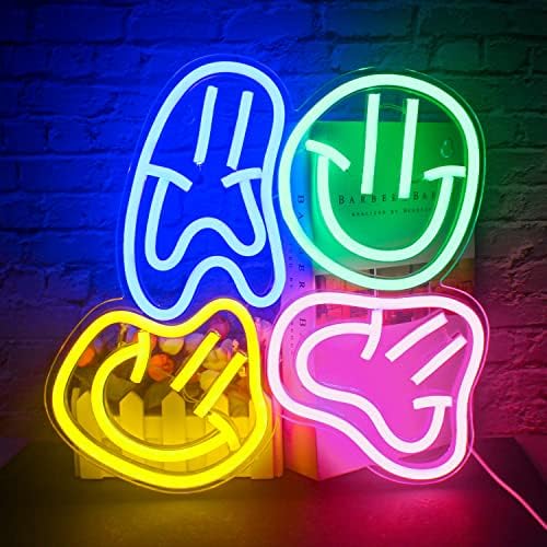 Amazon.com : Smile Face Neon Sign Dimmable Smile Face Led Sign Smile ...