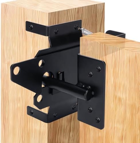 Amazon.com: HTHOOOOOME Heavy Duty Self-Locking Gate Latch for Wooden ...