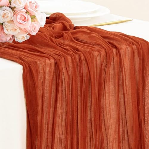 Amazon.com: 2 Pack 10Ft Terracotta Cheesecloth Table Runner 35x120 Inch ...
