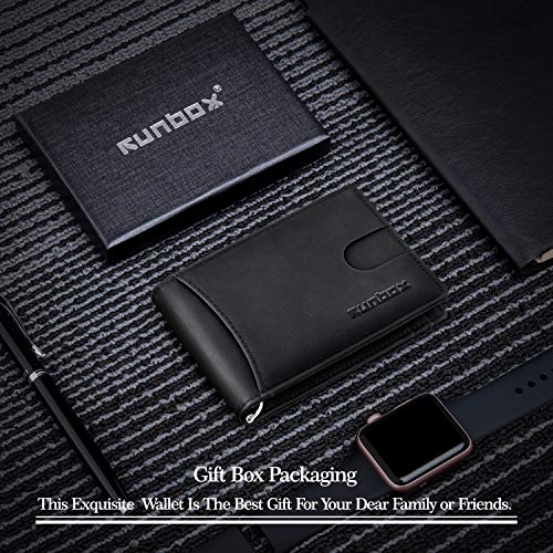 Snapklik.com : RUNBOX Genuine Leather Slim Wallet For Men RFID Blocking ...