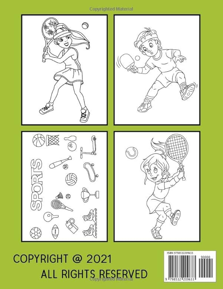 tennis coloring book pages