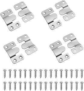 Interlocking Flush Mount Bracket Picture Hanging Hooks Stainless Steel ...