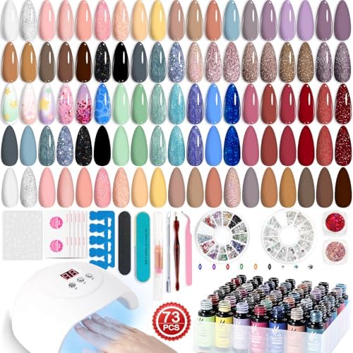 Amazon.com: Lavender Violets Gel Nail Polish Kit with U V Light, 45 ...