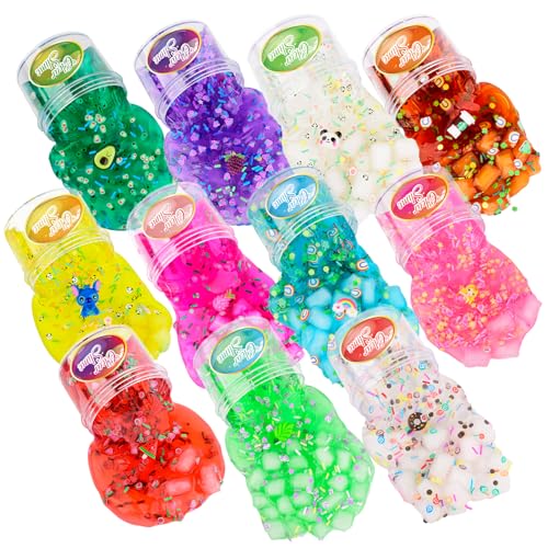 11 Pack Clear Slime Kit Crystal Jelly Cubes Clear Slime Set for Kids ...