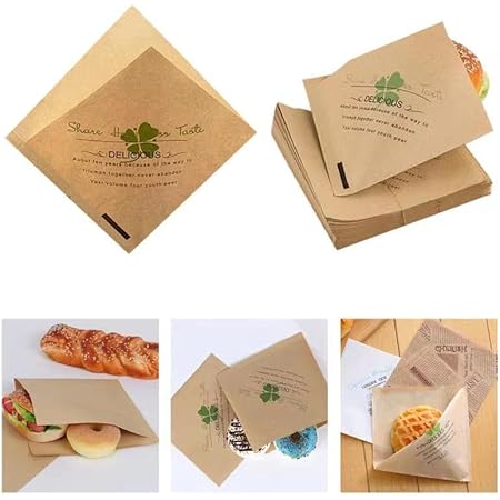 Triangular Paper Bag for Food Wrapping, Burger Wrapping Paper Bag ...