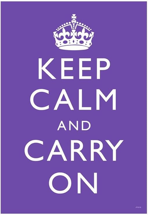 Amazon.com: Keep Calm and Carry On (Motivational, Purple) Art Poster ...