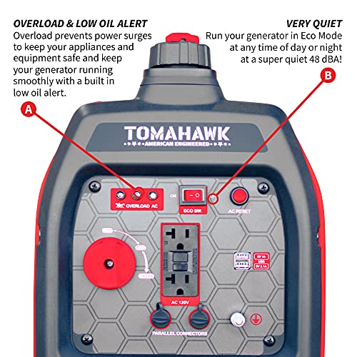 Tomahawk 2000 Watt Inverter Generator Super Quiet Portable Power for ...
