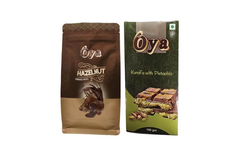 Oya Dubai Kunafa Chocolate 100 Gm And Hazelnut Choco Rolls | Desertcart ...