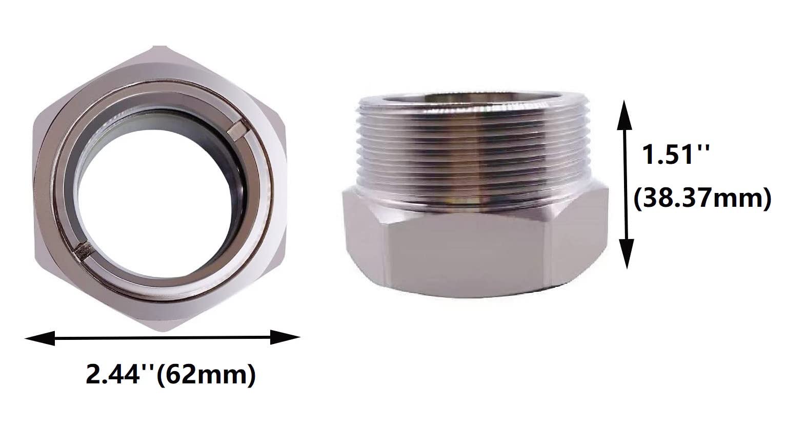 Snapklik.com : Compressor Oil Sight Glass 2 Inch NPT Male Hex Head ...