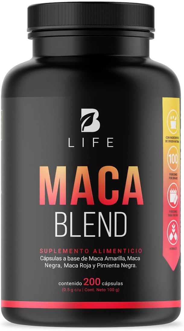 Complejo de Maca 200 Cápsulas 1000 mg por porción. Amarilla, Negra ...