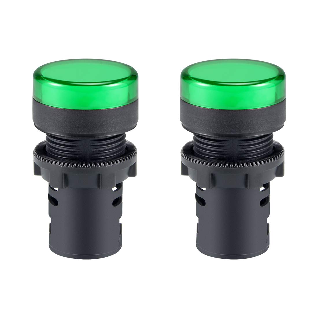 Amazon.com: uxcell 2Pcs Green Indicator Light AC/DC 110V, 22mm Panel ...
