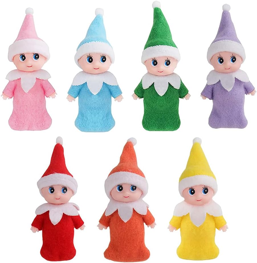 Amazon.com: JHBEMAXS 7 PCS Mini Baby Elf Twins Kindness Elves Craft Set ...