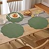 Amazon.com: HOMBYS Quilted Placemats Set of 6 Washable Round Placemats ...