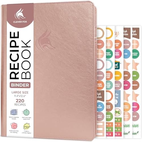 Amazon.com: Clever Fox Recipe Book Binder with Tabs – Ring Notebook ...