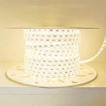 Amazon.co.jp: 100v led テープライト 防水 120leds/m 間接照明 配線不要、プラグアンドプレイ (20m, ウォームホワイト) : DIY・工具・ガーデン