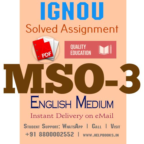 Buy MSO3 IGNOU Solved Assignment 2020-2021 (English Medium) MSO-3 PDF Copy Download Book Online ...