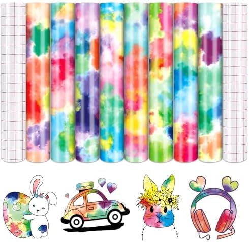 Amazon.com: Tintnut Gradient Permanent Vinyl, Ombre Rainbow Pattern ...