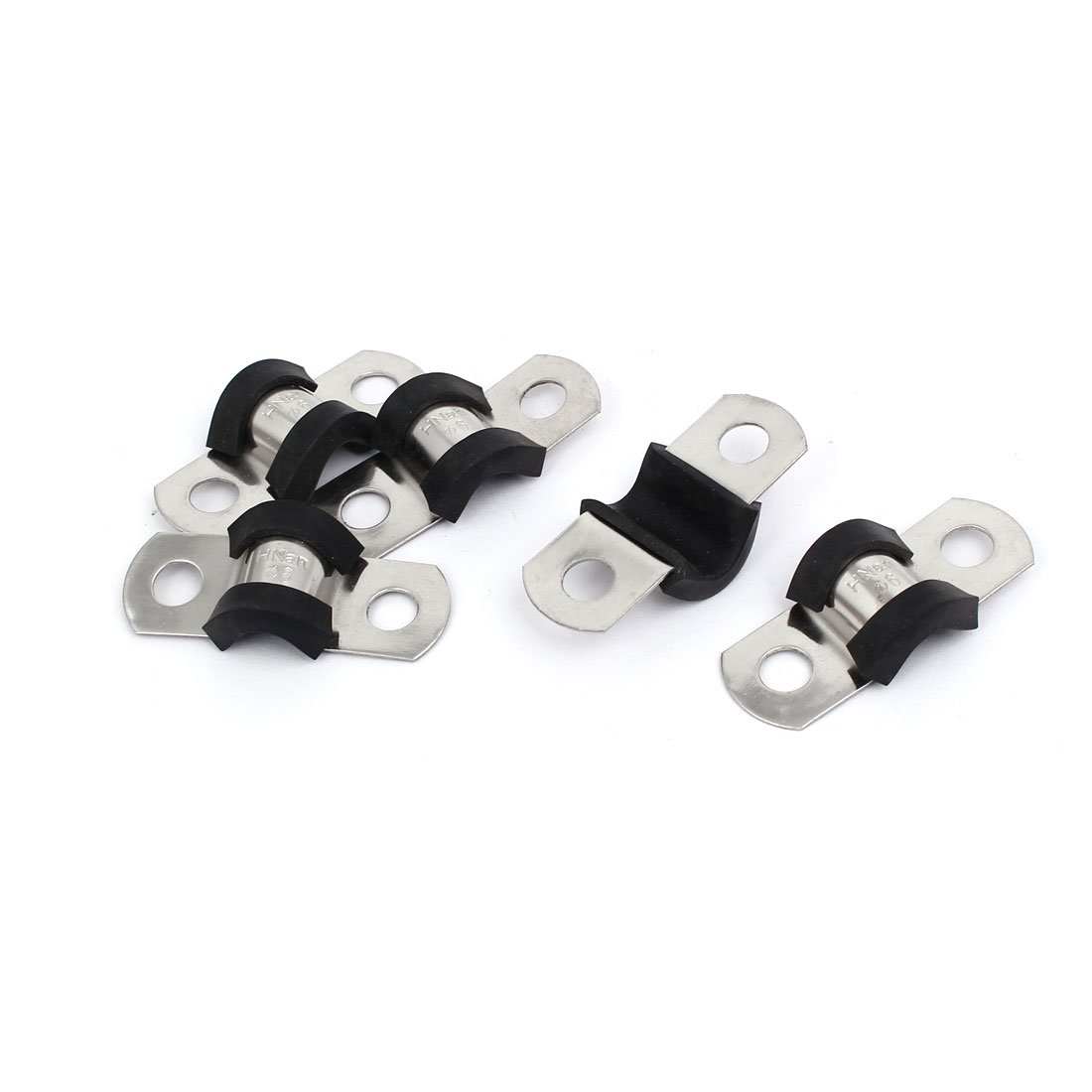 uxcell 6mm Dia EPDM Rubber Lined U Shaped Pipe Tube Wire Clamps Clips ...