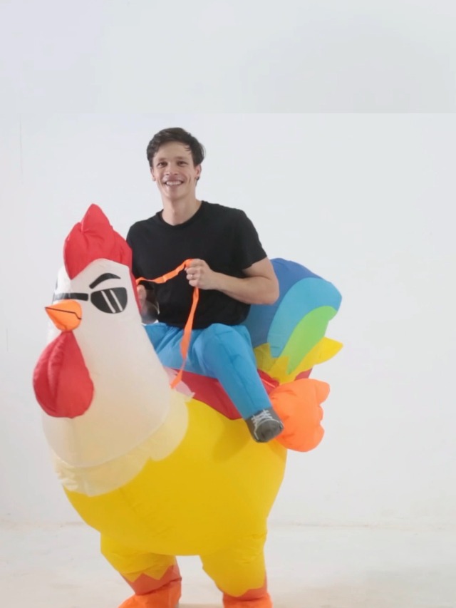 Watch inflatable chicken costume on Amazon Live