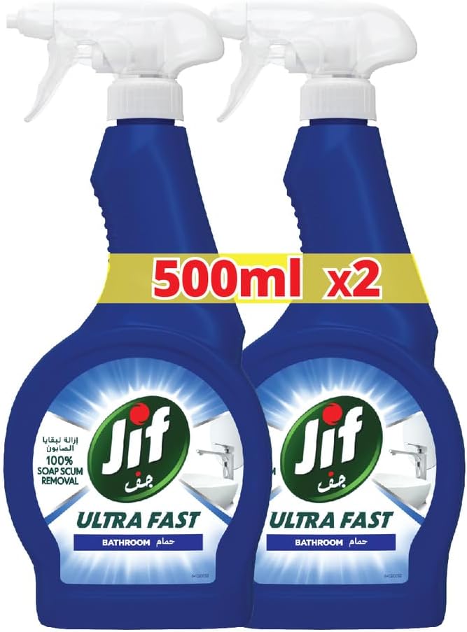 JIF Ultra Fast Cleaner Spray, for Bathroom, 100% soap & limescale ...