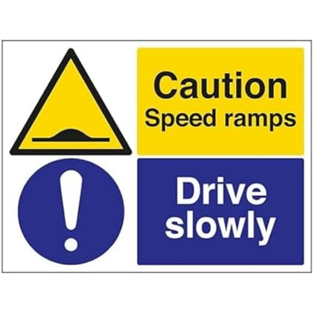 VSafety Caution Speed Ramps / Drive Slowly – 800x600mm 3mm Aluminium ...