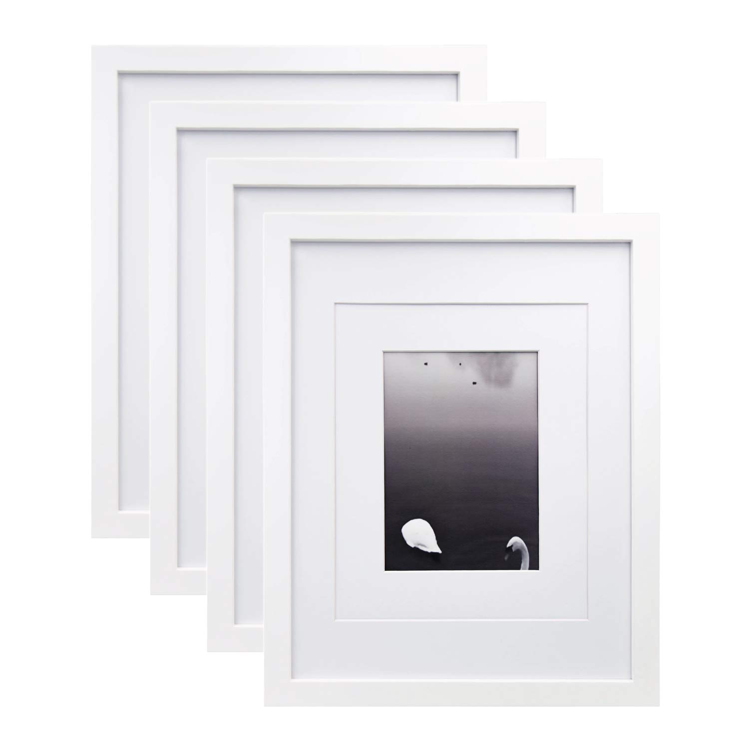 Egofine 11x14 Picture Frames Made Of Solid Wood 4 PCS White For Table
