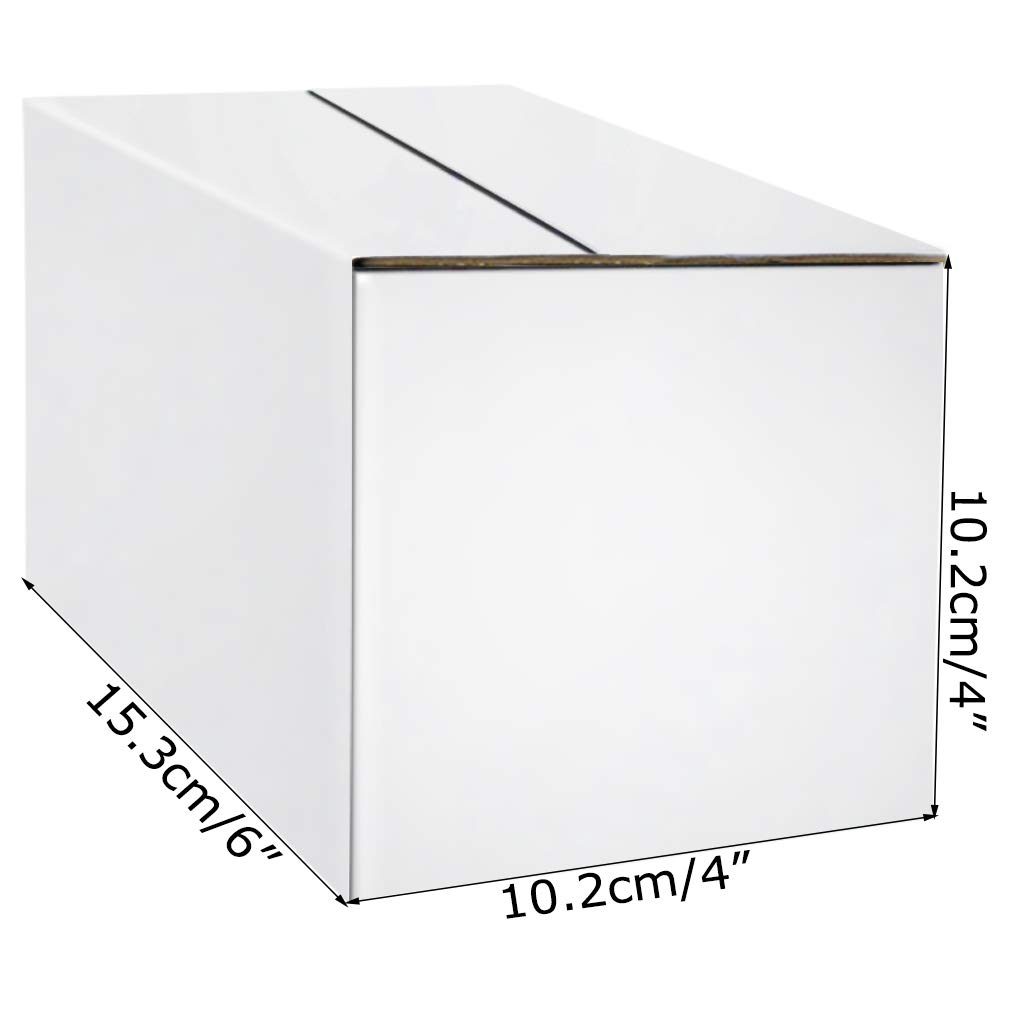 PETAFLOP Cardboard Boxes 6x4x4 Shipping Boxes White Kraft Corrugated ...