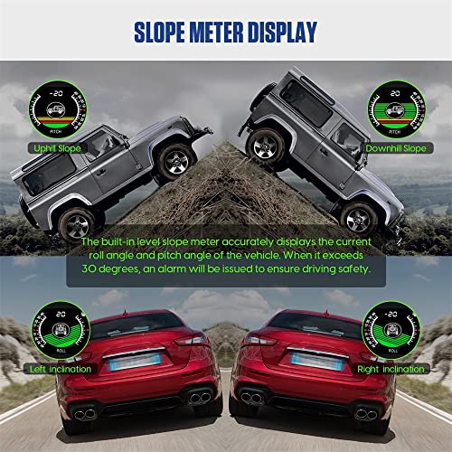 MR CARTOOL M50 Car Digital Inclinometer Automotive Level Tilt Gauge HUD ...