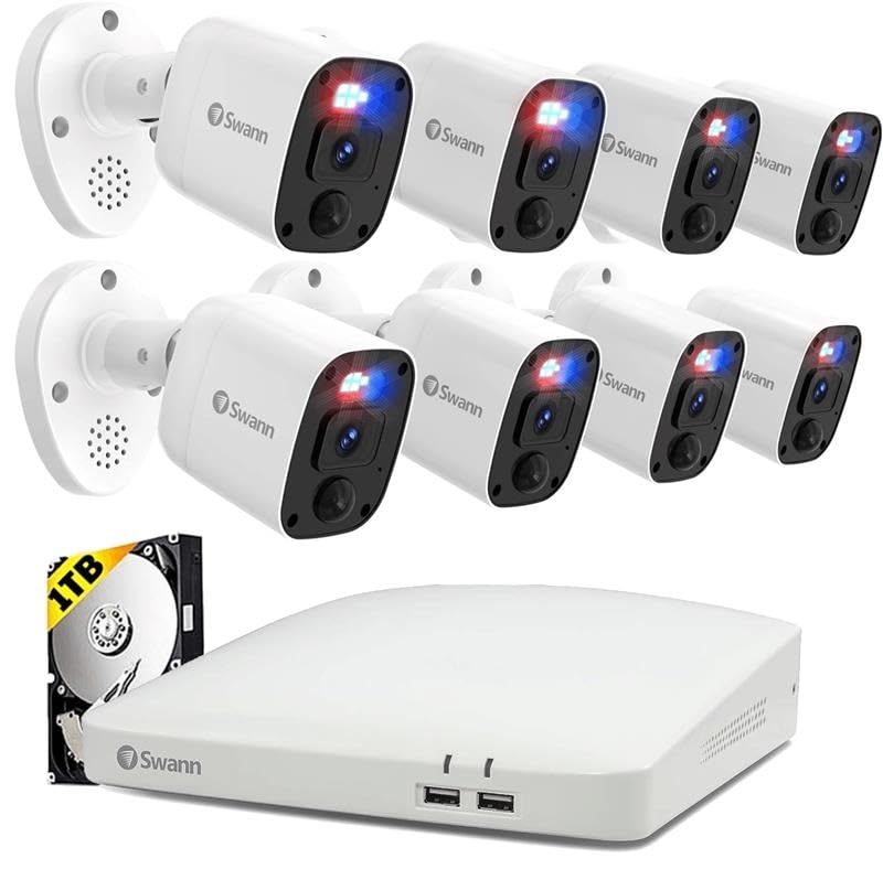 Amazon.com: Swann Home DVR Security System with 1TB HDD, 8 Channel 8 ...