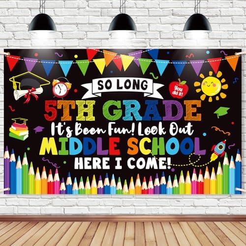 Amazon.com: 5TH Grade Graduation Decorations 2025,So Long 5th Grade Its ...