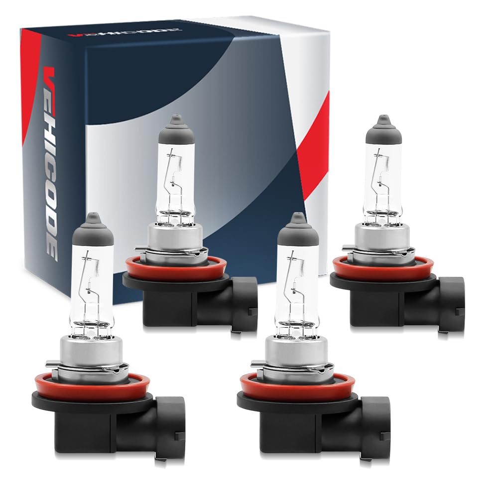 VEHICODE H11 Halogen Headlight Bulbs High and Low Beam Fog Light 12V ...